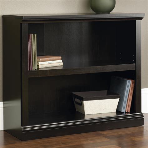 Sauder 2 Shelf Bookcase In Estate Black Wood Nebraska Furniture Mart