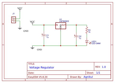 7805 Regulator With Led Platform For Creating And Sharing Projects Oshwlab