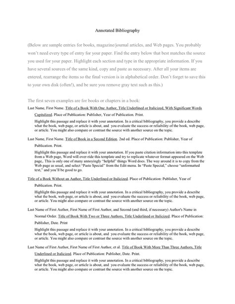 Annotated Bibliography Example Download Free Documents For PDF Word And Excel