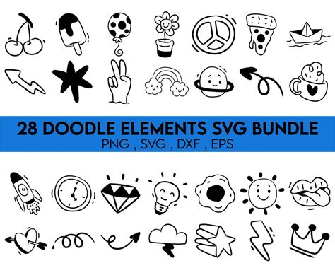 Doodle Elements Svg Bundle Doodle Elements Svg Elements Png Flourishes Swirl Underline Text