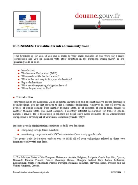 Intrastat Declaration Deb Gb Pdf Value Added Tax Customs