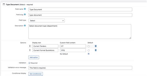 Conditional Taxonomy Selection Toolset