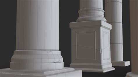 3d Model Columns Modular 02 Vr Ar Low Poly Cgtrader