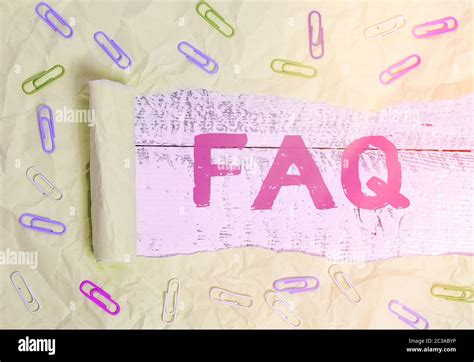 Writing Note Showing Faq Business Concept For List Of Frequently Asked Questions And Answers On