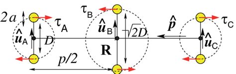 schematic diagram of the rotor swimmer illustrating geometrical