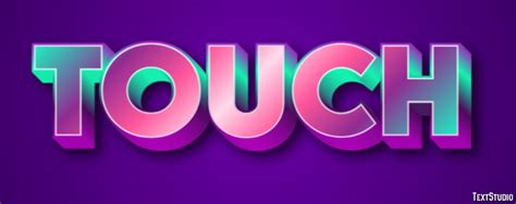 Touch Purple Green And Pink 3d Text Effect Generator