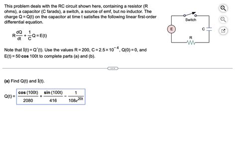Solved This Problem Deals With The RC Circuit Shown Here Chegg Com