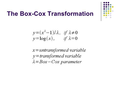 Estimation Of The Box Cox Transformation Parameter And Application To