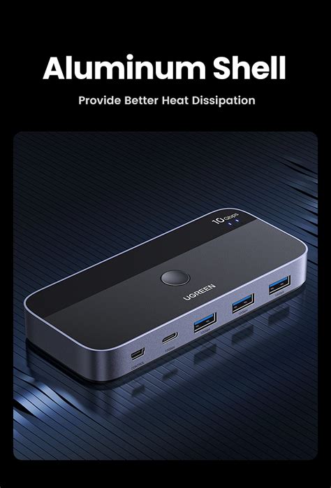 Ugreen 10gbps Usb C Kvm Switch Usb C 3 2 Switcher For Pc Keyboard Mouse Printer And Scanner 2