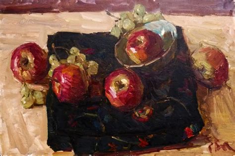 Авторские галереи Вечтомов Евгений Викторович Яблоки Живопись [Натюрморт] Живопись