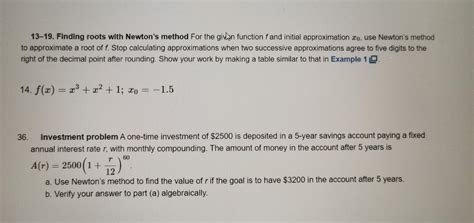 Solved Finding Roots With Newton S Method For The Chegg