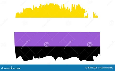 Non Binary Pride Community Flag LGBT Symbol Sexual Minorities Identity Illustration Stock