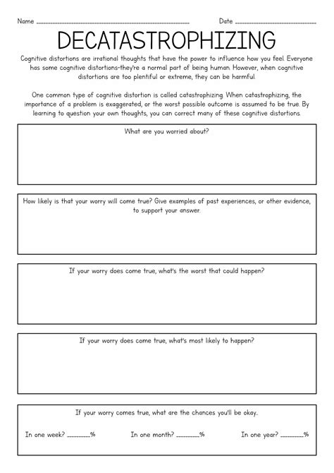 20 Distorted Thinking Worksheet Therapy Worksheets Cognitive