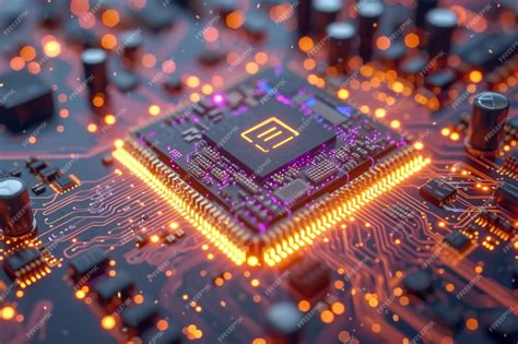 Premium Photo Intricate 3d Microprocessor With Ai Circuit Lines