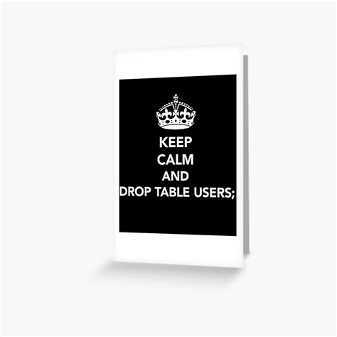 Funny Sql Database Greeting Card By Vladocar Redbubble