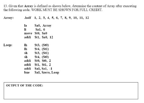 Solved Given That Array Is Defined As Shown Below Chegg