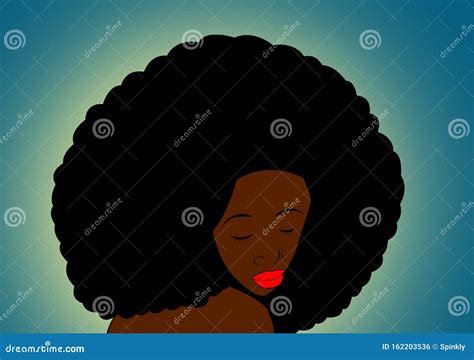 Una Donna Nera Con I Capelli Afro Illustrazione Di Stock Illustrazione Di Differente Signora