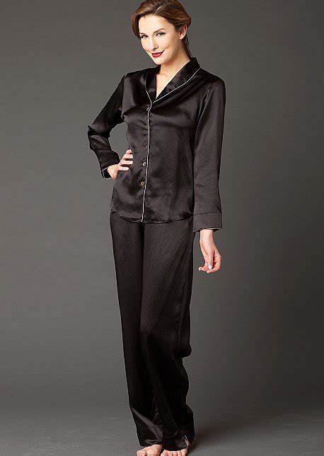 Black Silk Pajamas For Women