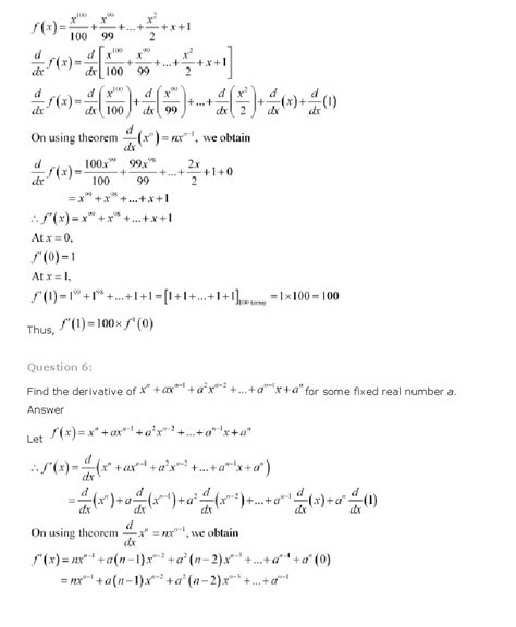 Maths Ch 13 Limits And Derivatives Class 11 Ncert Solutions