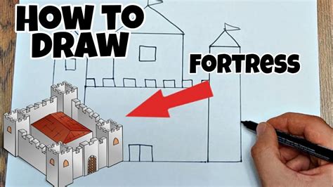 How To Draw A Fortress Drawing For Beginners Easy Step By Step Youtube