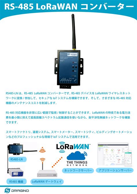 Rs485 Lorawanコンバーター Rs485 Ln カタログ Pdf