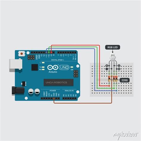 Rgb Led Interfacing With Arduino Posters For The Wall Posters Myloview Com