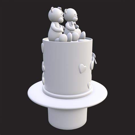 Valentines Bear Cake 3d Model Turbosquid 1872644