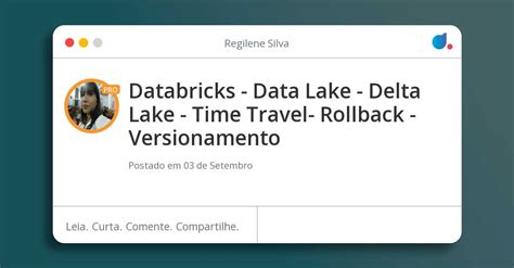 Databricks Data Lake Delta Lake Time Travel Rollback Versionamento