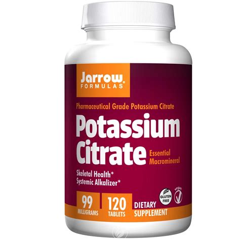 Jarrow Formulas Potassium Citrate Supports Bone And Joint Health 99 Mg 120 Tablets Walmart