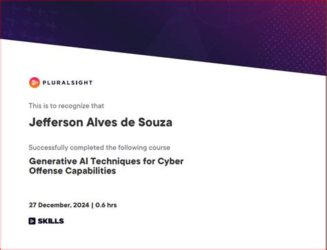 Completing The Course Generative Ai Techniques For Cyber Offense Capabilities Has Been An