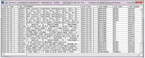 qsys2 extract statements procedure