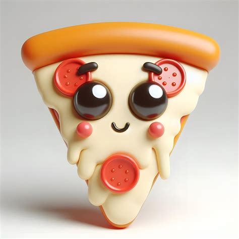 3d Stylized Render Of Cute Playful Pepperoni Pizza Cheese Character
