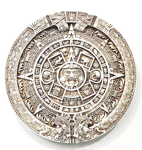 Mexica Aztec Solar Xiuhpohualli And Tonalpohualli Wall Calendar Sculpture
