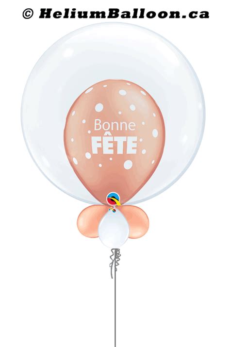 Make Your Own Double Balloon Bonne Fête Colors Gold Black White Or