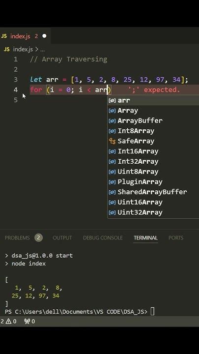 Array Traversing Dsa In Javascript Talyb Youtube