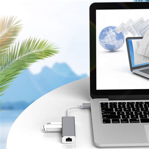 Howei Hw 1505 Usb30 To Rj45 Gigabit Ethernet Usb Hub Aluminum Alloy With 1000mbps Network Port