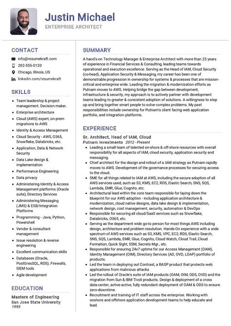 Enterprise Architect Resume Example In ResumeKraft