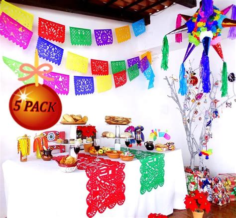Mexican Fiesta Papel Picado Banners Cinco De Mayo Party Decorations 5