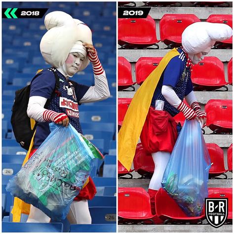 แฟนบอลญี่ปุ่น เก็บขยะบนอัฒจันทร์ Fpl เซียนข้างสนาม