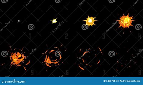 Explode Effect Animation Stock Vector Illustration Of Flame