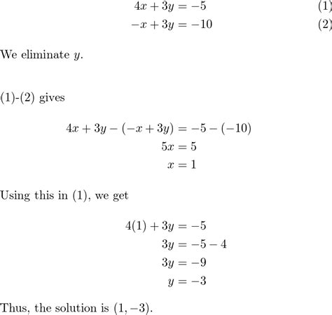 solve the system by elimination check your solution 4x 3 quizlet