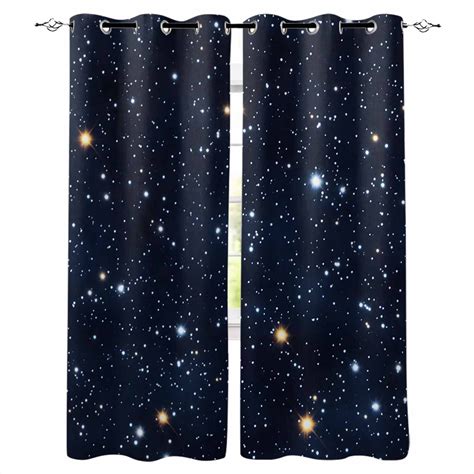 Blue Starry Sky Blackout Curtains 84 Inches Longthermal Insualted