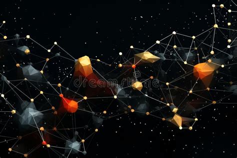 Abstract 3d Network Of Nodes And Links Stock Illustration