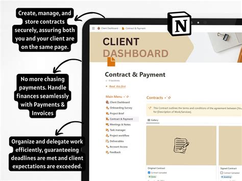 Client Dashboard Notion Template Notion Client Portal Notion Template Notion Client Tracker