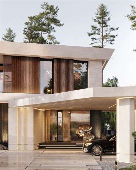 Светлый дом в Московской области Современный дизайн дома Дизайн экстерьера Современный экстерьер