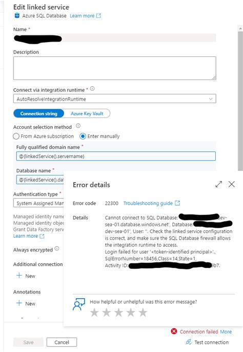 azure data factory linked service settings for sql is not consistent when deployed via ci cd