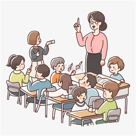 老师上课学生卡通手绘元素教师节素材图片免费下载 千库网