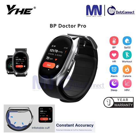 Yhe Bp Doctor Pro Blood Pressure Smartwatch Patented Inflatable Cuff