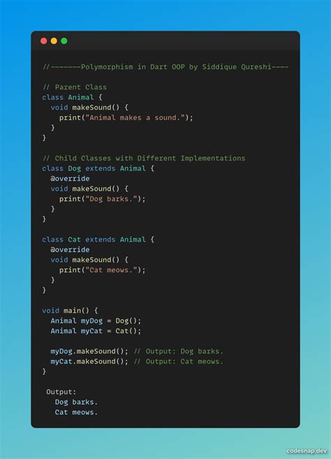 Dart Flutter Oop Polymorphism Codewithdart Flutterdeveloper