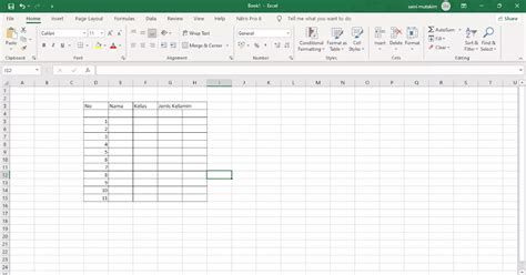 CARA MEMBUAT TABEL DI EXCEL UNTUK PEMULA Husaini Blog